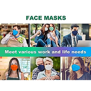 WCOLAS Face Mask Disposable, KF94 Masks for Adults, 60 PCS Masks Disposable Colorful, Face Shield Mask