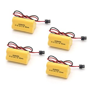 GLESOURCE 3.6V 900mAh Emergency/Exit Light Battery Compatible for Lithonia ELB B001 ELBB001 ELB-B001 Lithonia EU2C M6 LED Emergency Light Interstate ANIC1566 Unitech 0253799(4 Pack)