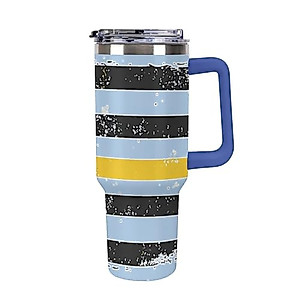 Vintage 911 Dispatcher Thin Gold Line Flag 40 Oz Tumbler Insulated Stainless Steel Water Bottle Travel Mug Car Cup with Handle And Straw