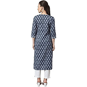 ROYALINK Indian Women's Tunic Tops Cotton Kurta for girls (as1, alpha, x_l, regular, regular) Grey