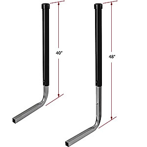 Boat Trailer Guide-ons, 40"/48" Adjustable Design, 2PCS Rustproof Galvanized Steel Trailer Guide ons, Trailer Guides with Black PVC Pipes, for Ski Boat, Fishing Boat or Sailboat Trailer