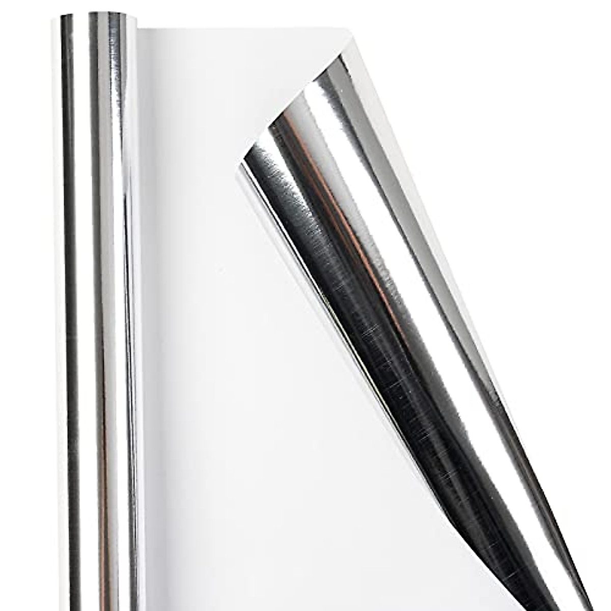 RUSPEPA Silver Metallic Wrapping Paper - Solid Color Paper Perfect for Wedding, Birthday, Christmas, Baby Shower - 17.3 Inches X 32.8 Feet