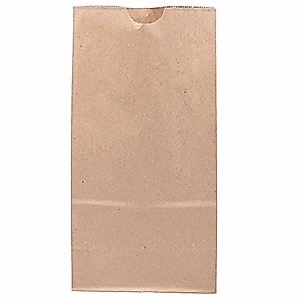 JAM PAPER 100% Recycled Snack/Lunch Bags - Medium (5 x 9 3/4 x 3) - Brown Kraft Grocery Bags - 25/Pack