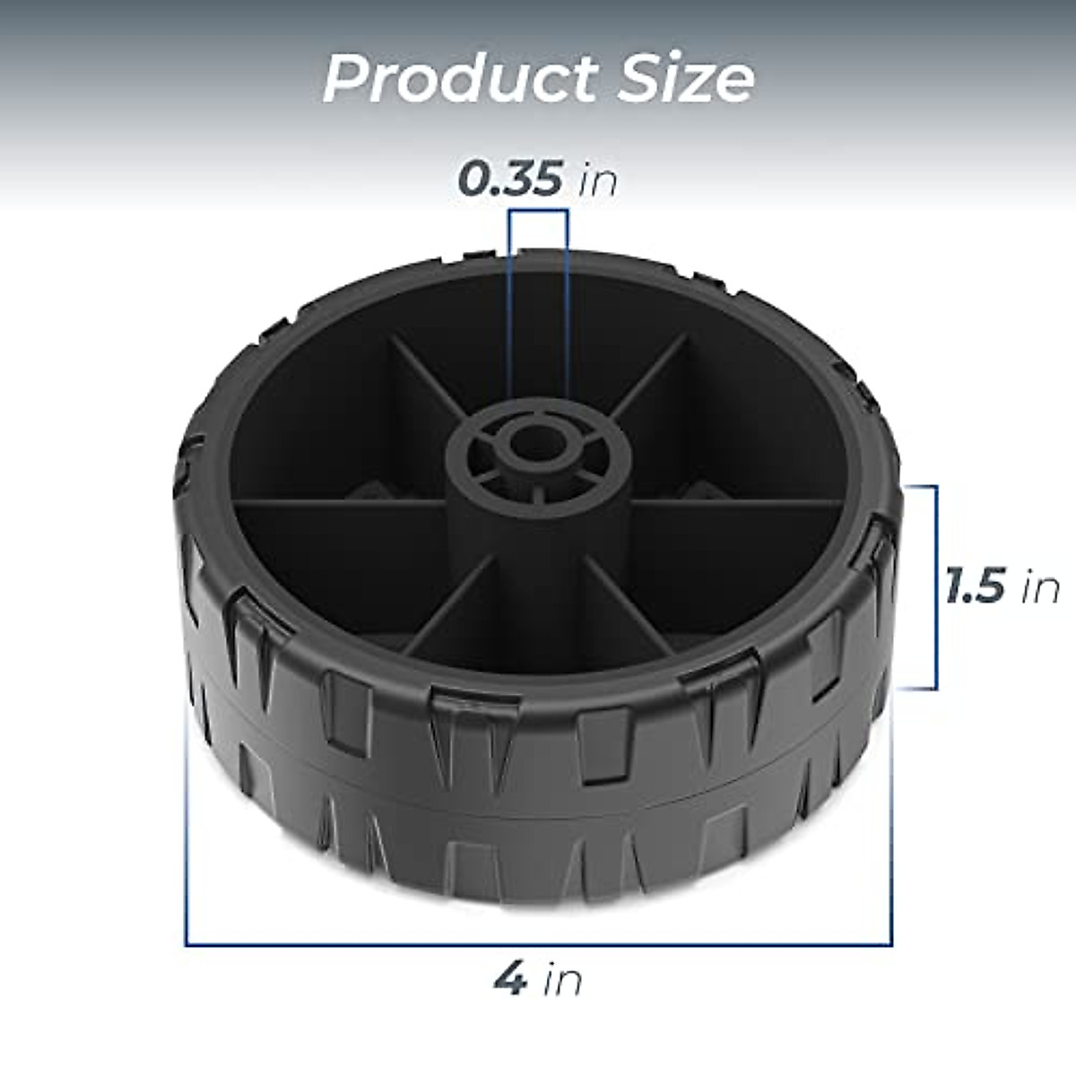 ZAITOE Heavy-Duty Cooler Wheels Replacement for Igloo 5 Gal Beverage Rollers, Igloo Ice Cube 60 QT & 70 QT Rollers, 4 Inch, Black (2 Pack)