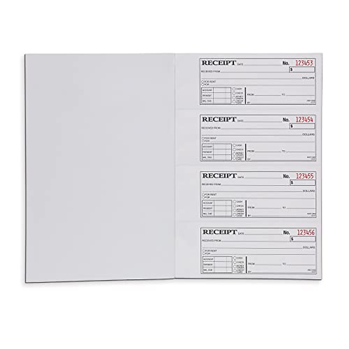 Amazon Basics Money and Rent Receipt Book, 3-Part Carbonless, 100 Sets per Book
