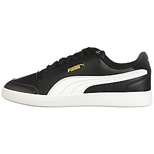 PUMA Mens Shuffle Sneaker, PUMA Mens Black-PUMA Mens White-PUMA Mens Team Gold, 10.5