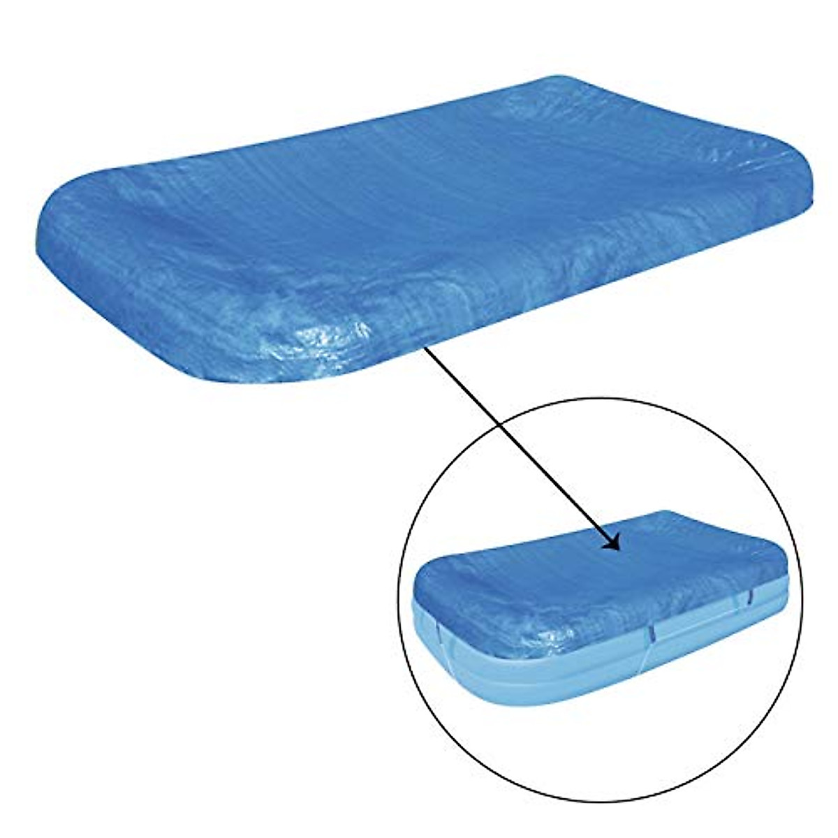 No-Branded GUANGLU Swimming Pool Cover Rectangular 120x72x22 in Inflatable Pool Cover Cloth UV-Resistant for Garden Outdoor Paddling Family Pools Protector