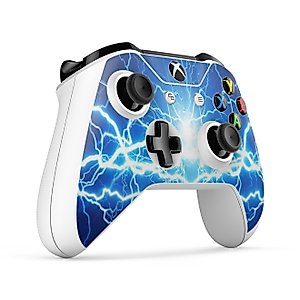 GNG 2 x Electric Blue Storm Compatible with Xbox One S Controller Skins Full Wrap Vinyl Sticker