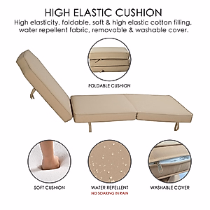 Kozyard Maya Chaise Lounge - Outdoor Patio Recliner Chair, Comfortable Patio Lounge Chair, Elegant Chaise Lounge Chair for Relaxation, Perfect Outdoor Recliner Chair (Tan)