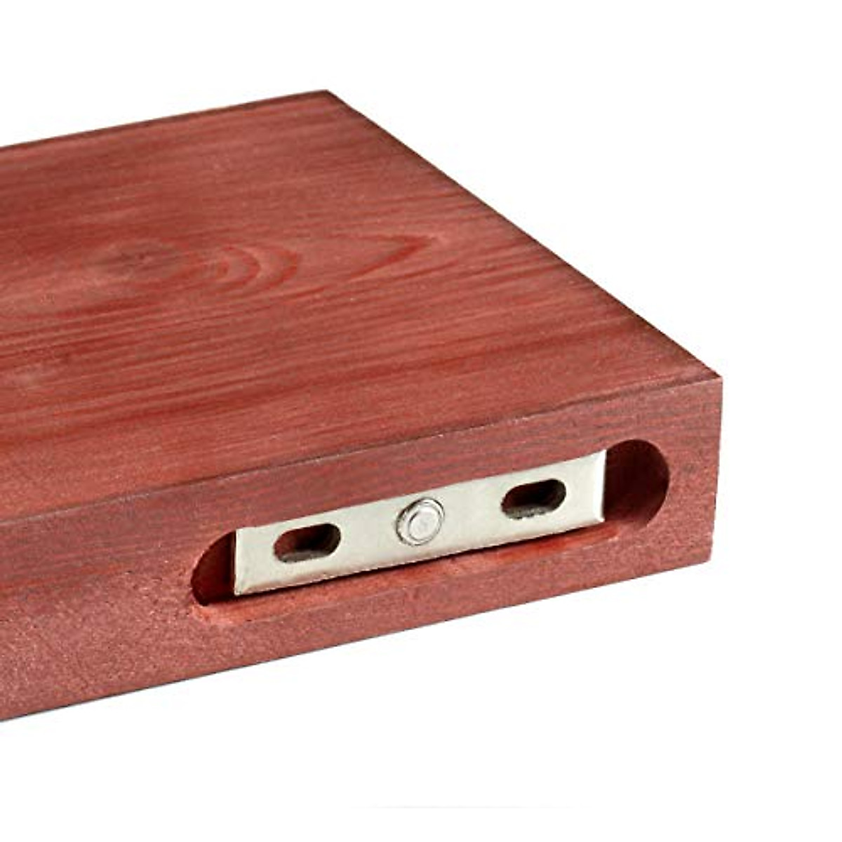 Rustic Farmhouse 3 Tier Floating Wood Shelf - Floating Wall Shelves (Set of 3), Hardware and Fasteners Included (Cherry, 3 Tier)