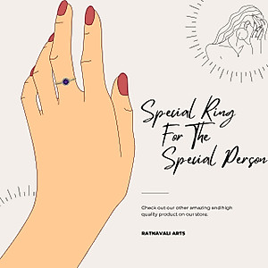 RATNAVALI ARTS 925 Sterling Silver Single Cluster Round Wedding & Engagement Ring with Natural Gemstones (Ruby)