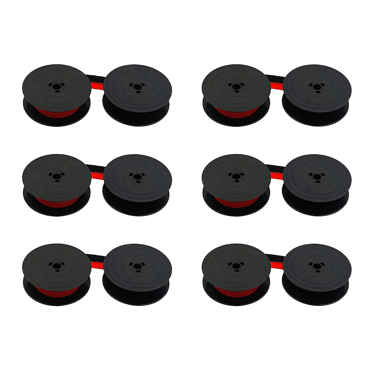Printerfield 6 Pack Compatible Typewriter Ink Ribbon for Olivetti GR.4/GR.8 - Black&Red