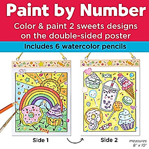 Faber-Castell Paint by Number Sweets - Kids Watercolor Paint by Number Craft for Ages 6-8+