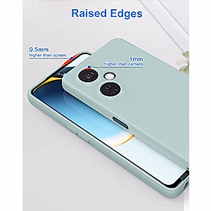 Foluu Silicone Case for OnePlus Nord N30 5G, Liquid Gel Rubber Case with Soft Microfiber Lining Cushion Slim Hard Shell Shockproof Protective Cover for OnePlus Nord N30 5G 2023 (Light Cyan)