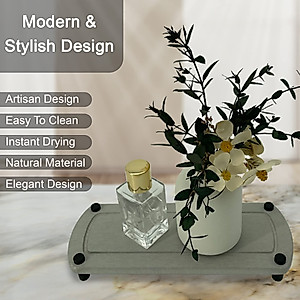 2 Pack - Kitchen Sink Organizer - Diatomaceous Earth Instant Dry Sink Organizer – Luxurious Sink Caddy Set for Bathroom and Kitchen – Stylish and Minimalist Soap and Sponge Caddy – Grey