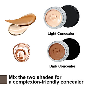 Tattoo Cover Up,Waterproof Invisible Concealer Body Leg Bruise Stretch Scar Dark Spots Vitiligo Skin Makeup Waterproof,Professional Long Lasting Tattoo Cover Up Suitable for Men and Women,2 Colors/Set