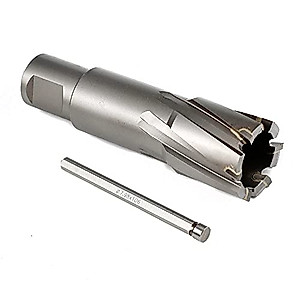 Annular Cutter Carbide JESTUOUS 3/4 Inch Weldon Shank 2 Cutting Depth 1-1/16 Cutting Diameter TCT Two Flat Bit for Drill Press with Pilot Pin