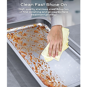 Chafing Dishes for Buffet 4 Pack, [Ultrasonic Mirror Polishing] Chafing Dish Buffet Set 9QT, [Rolled Edge Finger Protection] Buffet Servers and Warmers for Any Party, Wedding, Birthday and Hotel