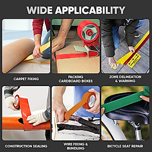 Holifeos Duct Tape 6 Rolls, Colored Duct Tape 2 Inches x 15 Yards, Heavy Duty Duct Tape Colors, Yellow Red Orange Blue Purple Green Bright Duct Tape Colors and Patterns, Waterproof Rainbow Tape