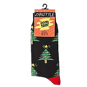Oooh Yeah Mens Luxury Combed Cotton Crew Socks - O Tannenbaum Christmas Trees