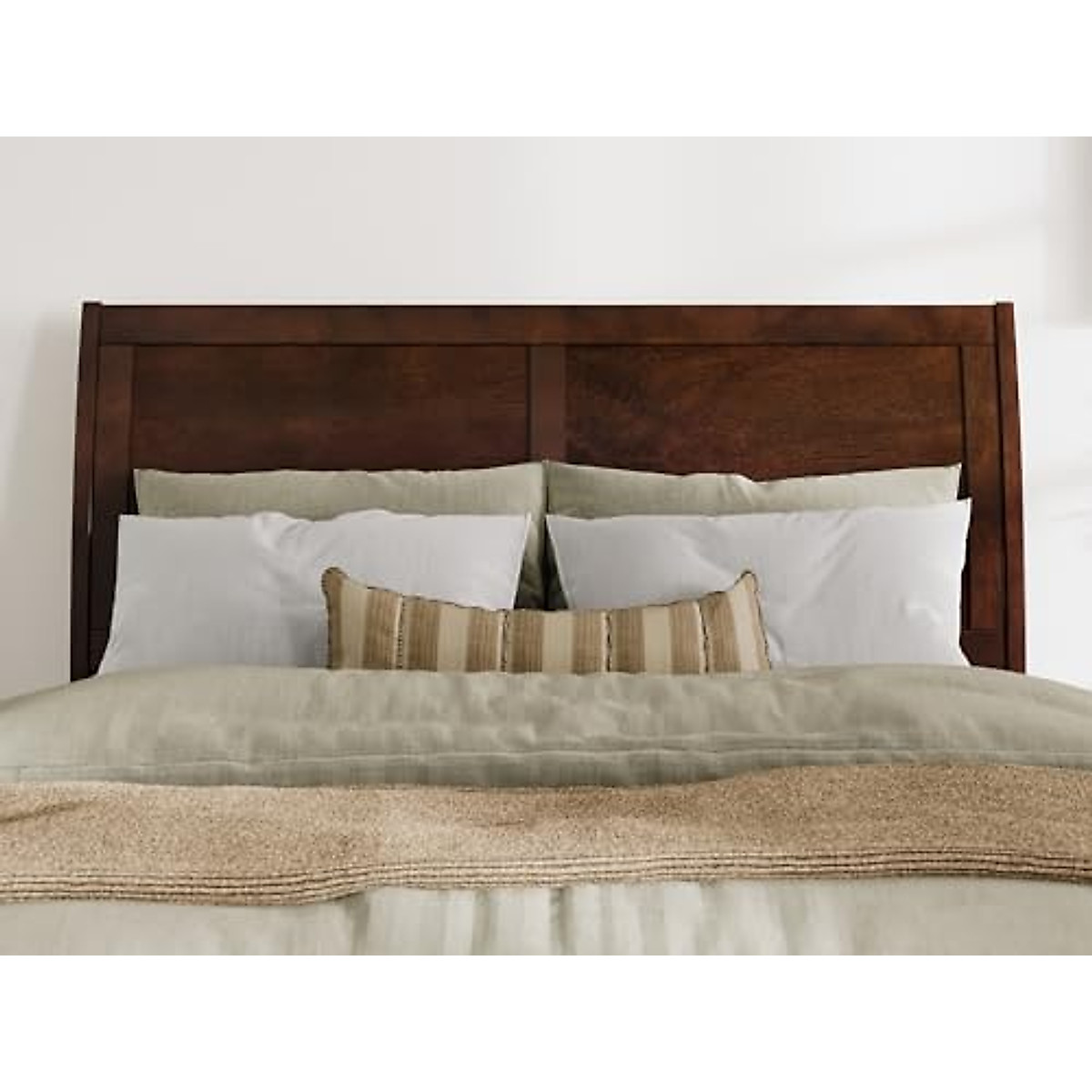 AFI Portland Queen Size Headboard with Attachable Charger in Walnut