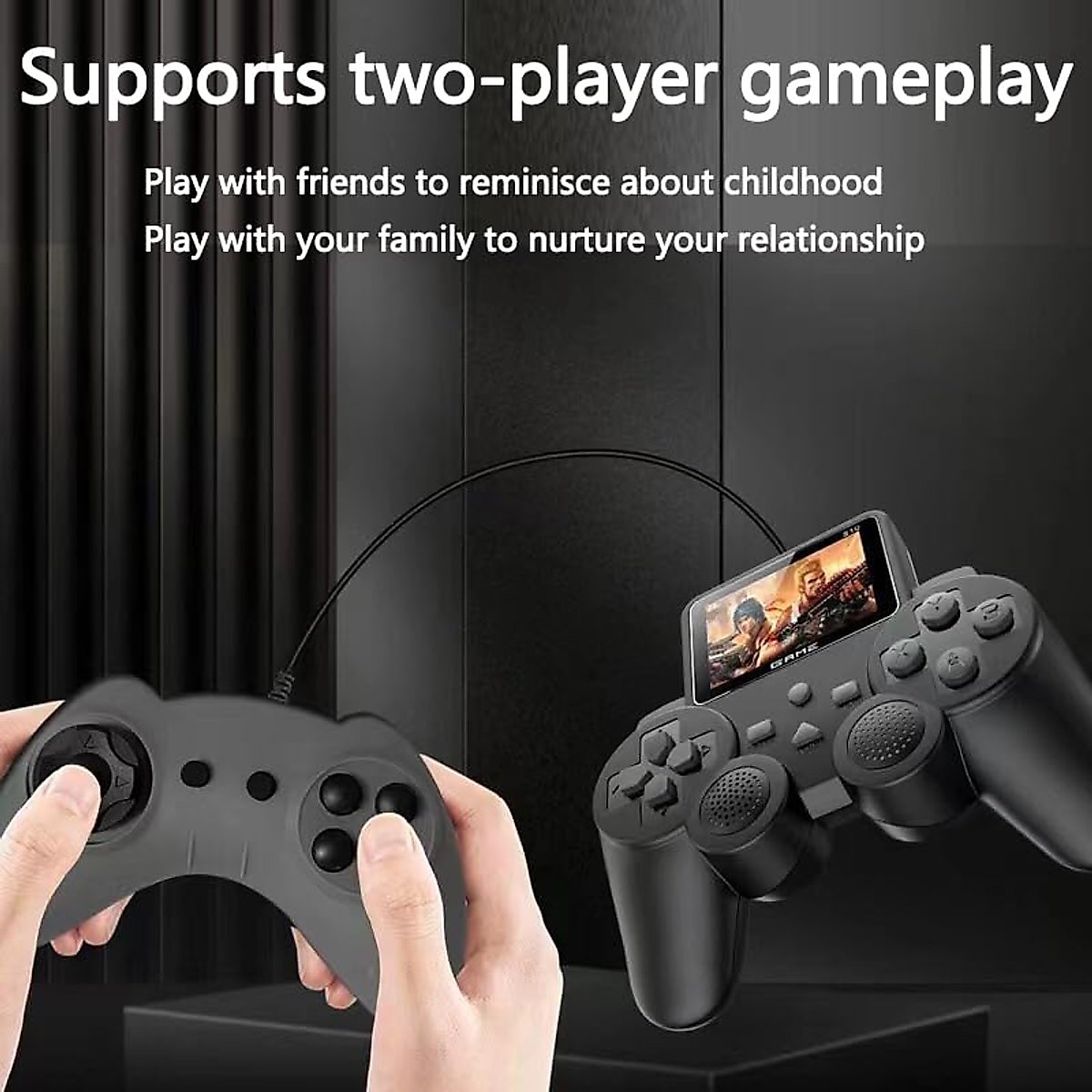 Twin-Video Retro Game Stick Handheld Game Console with 520 FC Games-Portable Video Game Console,Support for Connecting TV & Gamepad Rechargeable Arcade Gaming Player