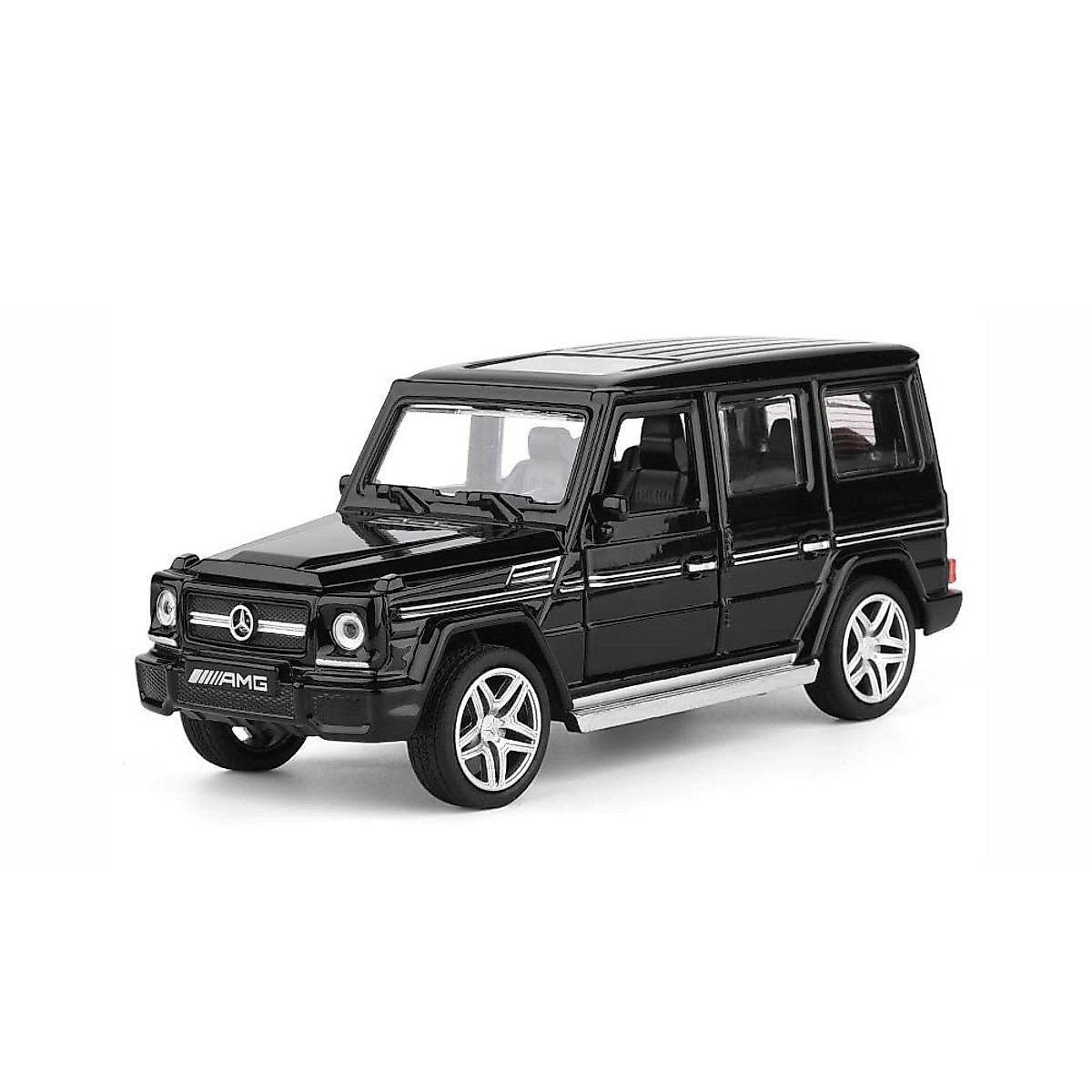 iLooboo Alloy Collectible Black Benz G65 AMG Toy Car Model Pull Back Die-Cast Vehicle with Lights and Sound