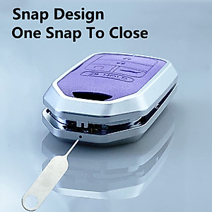 Yuebutor Aluminum Alloy Key Fob Cover Case Compatible with Honda Accord Civic Pilot CRV HRV CRZ Fit Odyssey Passport Jed Crider Crosstour Crider Spirior Accessories (Purple)