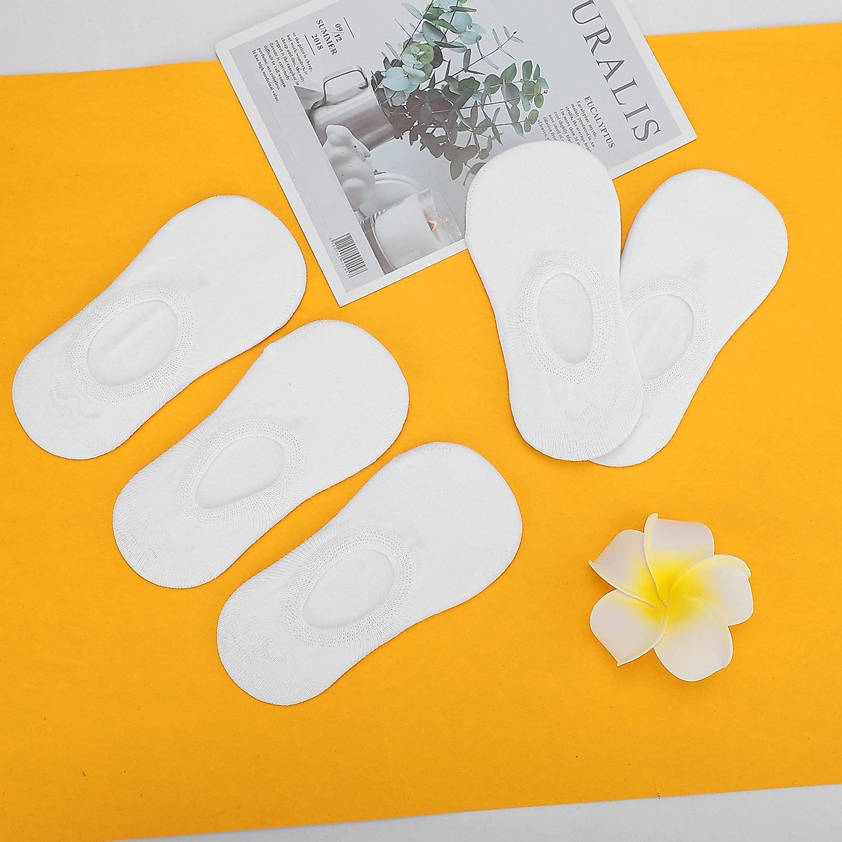 KEREDA 10 Pairs Kids No Show Socks for Girls Boys Low Cut Socks 7-9 Years White