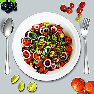 Kitware 12 Pices Fork and Spoons Silverware Set for 6, Stainless Steel Flatware Cutlery, Mirror Polished Kitchen Utensil for Home, Outdoor, Hiking, BBQ