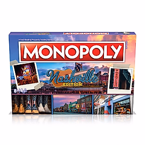 MONOPOLY Board game - Nashville Edition: 2-6 Players Family Board Games for Kids and Adults, Board Games for kids 8 and up, for Kids and Adults, Ideal for Game Night