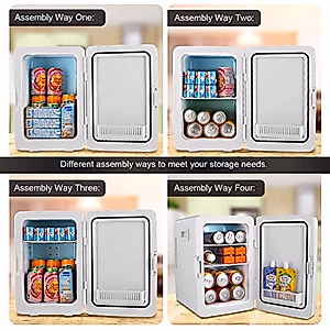 20L Mini Fridge, Mini Freezer, Large Capacity Compact Cooler and Warmer with Digital Thermostat Display and Control Temperature, Single Door Mini Fridge Freezer for Cars, Road Trips, Homes, Offices.