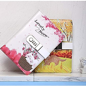 WPBOY Notebook B6 Notebook Creative Password Lock Journal Lock Diary Digital Password Notebook Locking Journal Diary，Students, Young People Use Notepad (Color : Purple)