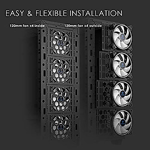 anidees AI Crystal XL PRO RGB Full Tower Tempered Glass XL-ATX/E-ATX/ATX Gaming Case Support 480/360 Radiator, Optical Drive, Includes RGB 120x5 PWM Fans/LED Stripsx2 - AI-XL-PRO-RGB (PC Case ONLY)