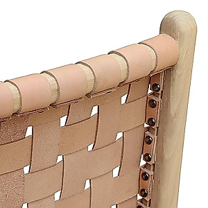 POLY & BARK Banda Teak & Leather Dining Chair, Russet Natural