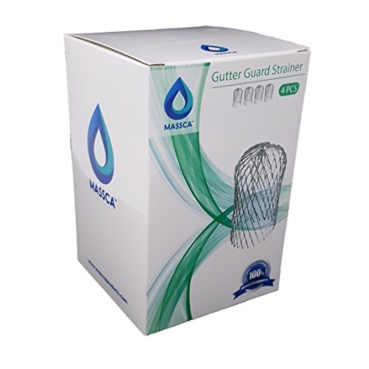 Gutter Guard 3 Inch Expand Aluminum Filter Strainer. Stops Blockage Leaves Debris. Pack of 4. by Massca (Aluminum 3 inch)