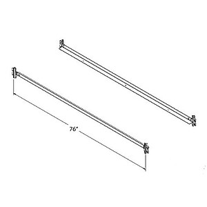 Steel Bed Side Rails with Hook-On Claws, 76" Long for Twin & Full Size Beds