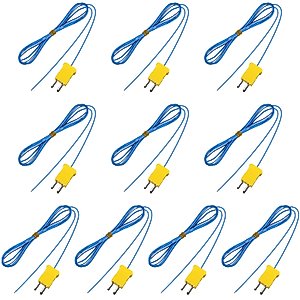 2M K-Type Temperature Sensor Mini-Connector Probe Sensor Temperature Sensors Measure Range -40 to 400 Degrees Celsius (-104 to 752 Degrees Fahrenheit) for Thermocouple Sensor and Meter (10)