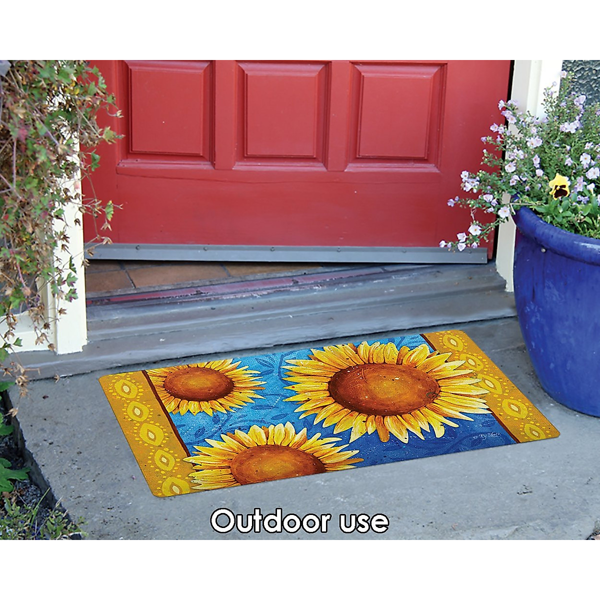 Toland Home Garden 800017 Sweet Sunflowers Summer Door Mat 18x30 Inch Flower Outdoor Doormat for Entryway Indoor Entrance