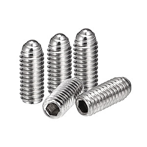 uxcell Ball Point Set Screws, M4 x 10mm 304 Stainless Steel Metric Spring Hex Socket Screw 20pcs