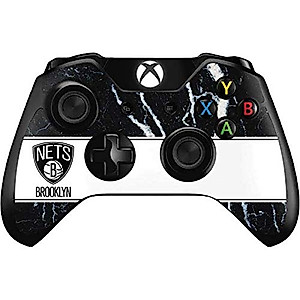 Skinit Decal Gaming Skin Compatible with Xbox One Controller - Officially Licensed NBA Brooklyn Nets Marble Design