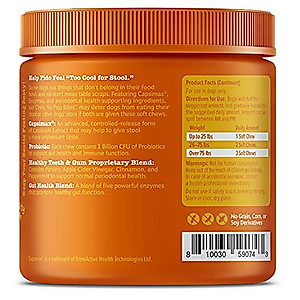 Zesty Paws Chew No Poo Bites - Coprophagia Stool Eating Deterrent for Dogs Deter Stop Dog from Eating Feces Probiotic Digestive Enzymes Breath Freshener - Chicken Flavor, 90 Soft Chews