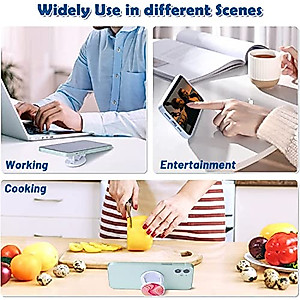 6 Packs Phone Grip Holder for Phones and Tablets, Flowing Marble Texture Multi-Function Collapsible Phone Finger Holder, Compatible with iPhone Samsung Galaxy All Smartphone - Pink Marble Blue Marble