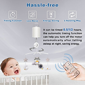 OMCCHK Disco Ball Motor with Remote & Timing,3 Rotating Speed Battery Operated Spinner,2 Way Direction Electric Slow Wind Spinner for Chime Mirror Baby Crib Mobile Hanging Ornament Powered
