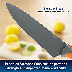 Oster Ronnan 12 Piece Knife Set, 6 Assorted Color Knives w/Nonstick Blades and 6 Sheaths