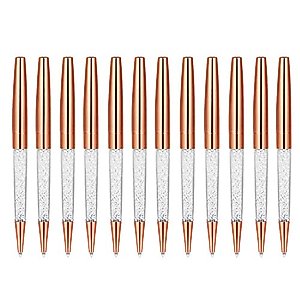 MengRan Rose Gold Pen Diamond Crystal Ballpoint Pens (Pack of 12)(rose gold)