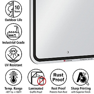 SmartSign 18 x 12 inch Blank Write-On Metal Sign, 63 mil Aluminum, 3M Laminated Engineer Grade Reflective Material, Black and White, Made in USA