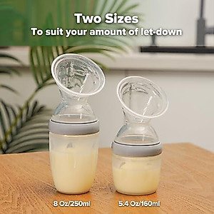 haakaa Gen.3 Manual Breast Pump Upgraded Multifuctional Silicone Breast Pump for Breastfeeding Moms to Collect Breast Milk Reusable(5.4oz/160ml, Grey)