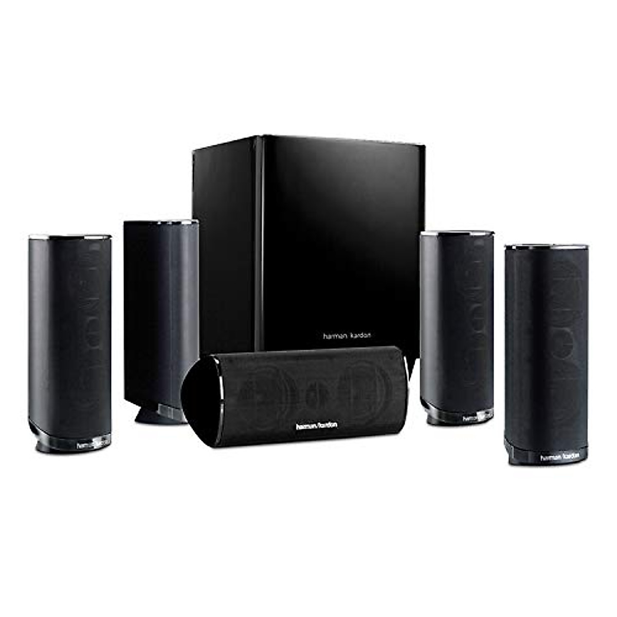 Premium High Performance Harman Kardon Newest 5.1 Channel Home Theater Speaker Package, Satellite Speaker, Subwoofer, Bass-Boost Control, Upgradable to 7.1 Channel