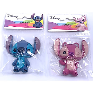 Disney Stitch 3D Foam Magnet Set - Stitch & Angel Magnets - Magnet for Refrigerators and Lockers